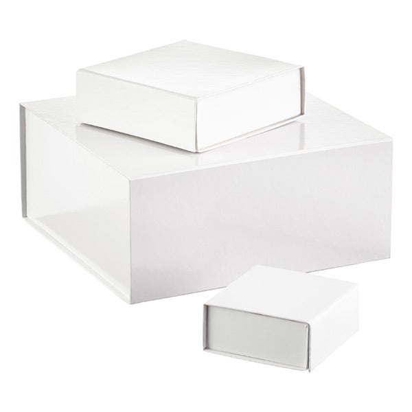 Glossy White Collapsible Gift Boxes | The Container Store