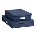Bigso Navy Stockholm Office Storage Boxes | The Container Store