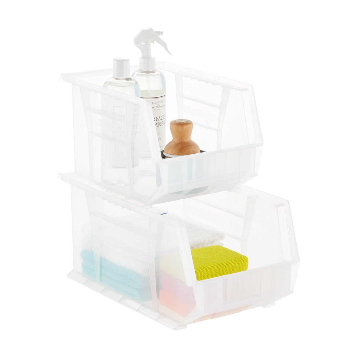 Utility Medium Stackable Plastic Bins The Container Store