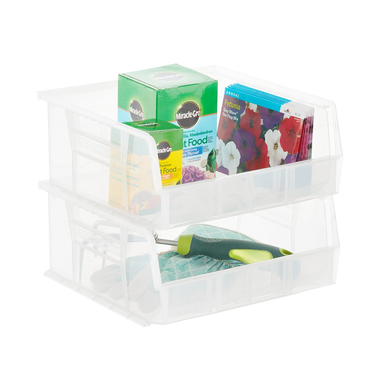 Utility Wide Stackable Plastic Bin The Container Store