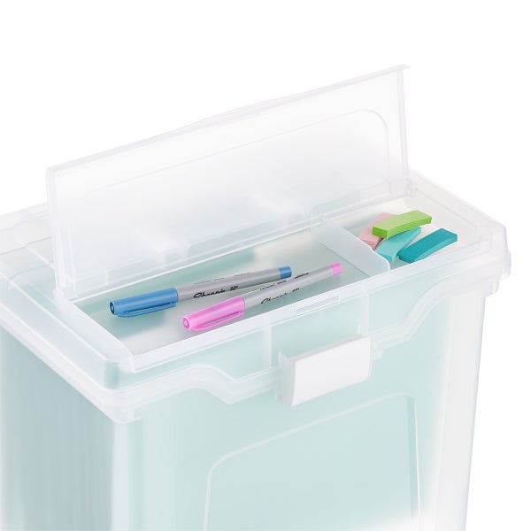 Iris Clear Letter-Size Portable File Box with Lid Organizer | The ...