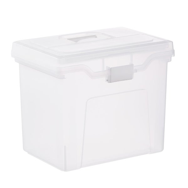 Iris Clear Letter-Size Portable File Box with Lid Organizer | The ...