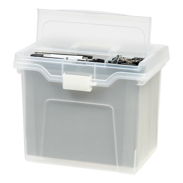 Iris Clear Letter-Size Portable File Box with Lid Organizer | The ...