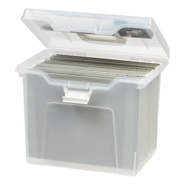 Iris Clear Letter-Size Portable File Box with Lid Organizer | The ...
