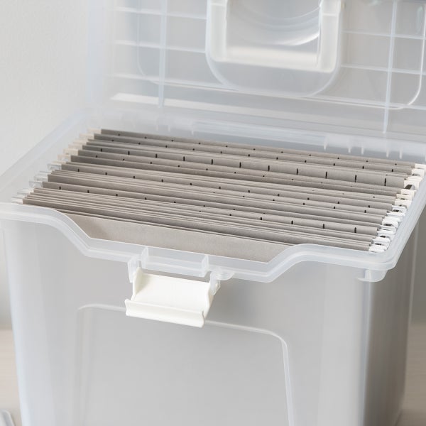 Iris Clear Letter-Size Portable File Box with Lid Organizer | The ...