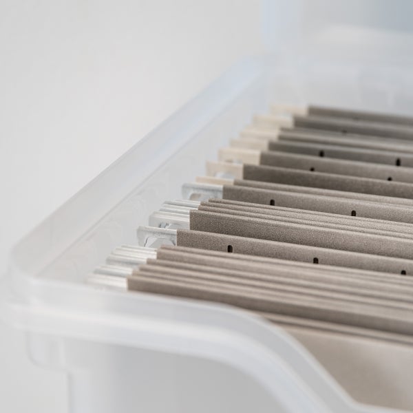 Iris Clear Letter-Size Portable File Box with Lid Organizer | The ...