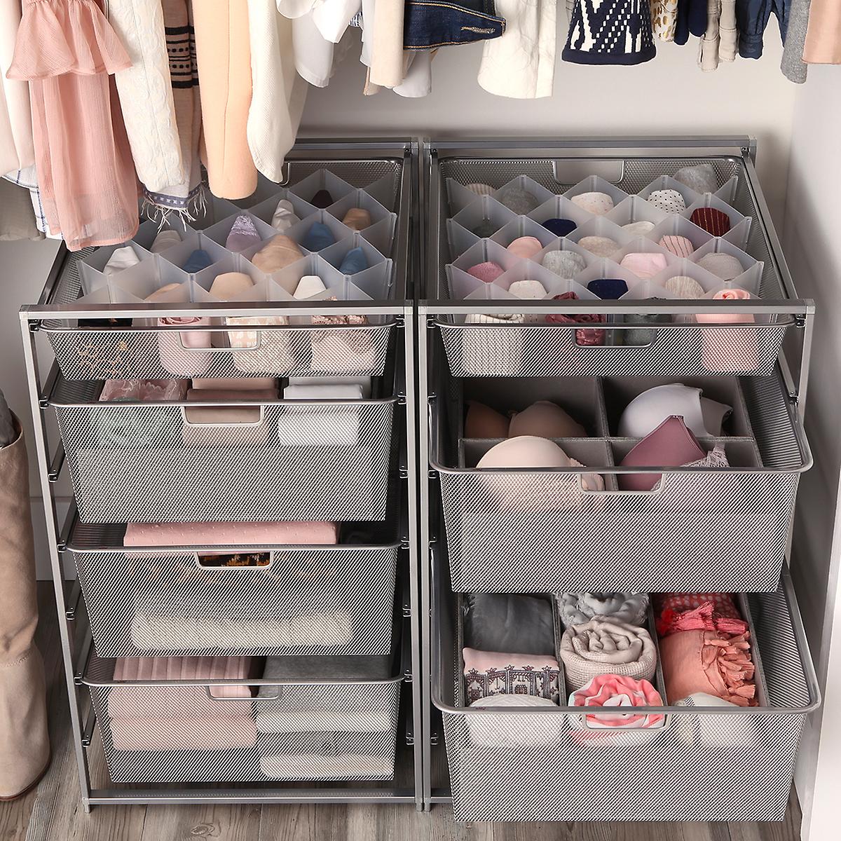 Elfa Platinum Mesh Closet Drawers Starter Kit The Container Store