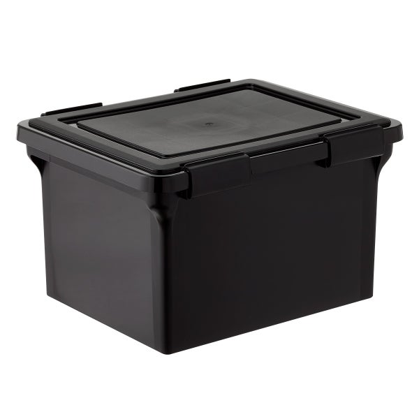 Iris Black Weathertight File Box | The Container Store
