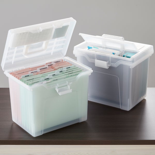 Iris Clear Letter-Size Portable File Box with Lid Organizer | The ...
