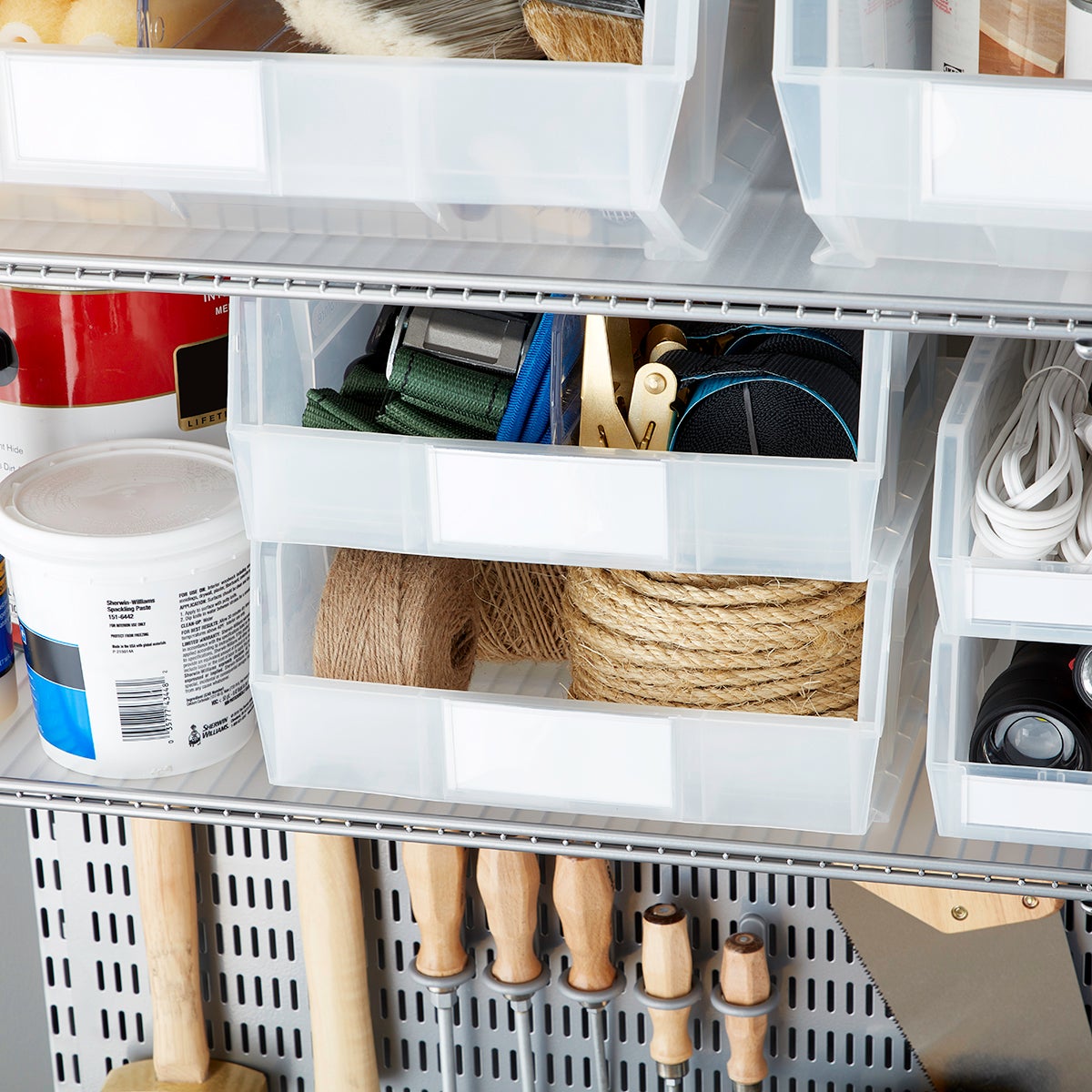 Utility Extra Wide Stackable Plastic Bins The Container Store