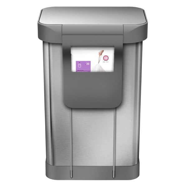 simplehuman Stainless Steel 12 gal. Rectangular Trash Can with Liner ...