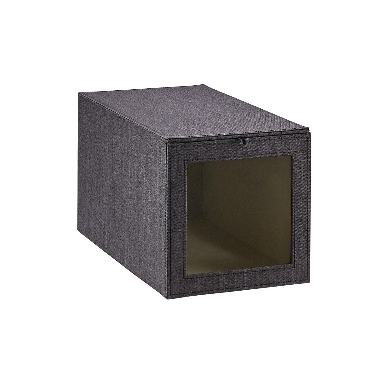 Black Cambridge Drop-Front Shoe Box | The Container Store