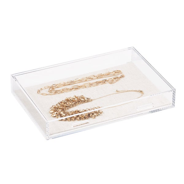 Modular Acrylic Linen Jewelry Drawer System | The Container Store