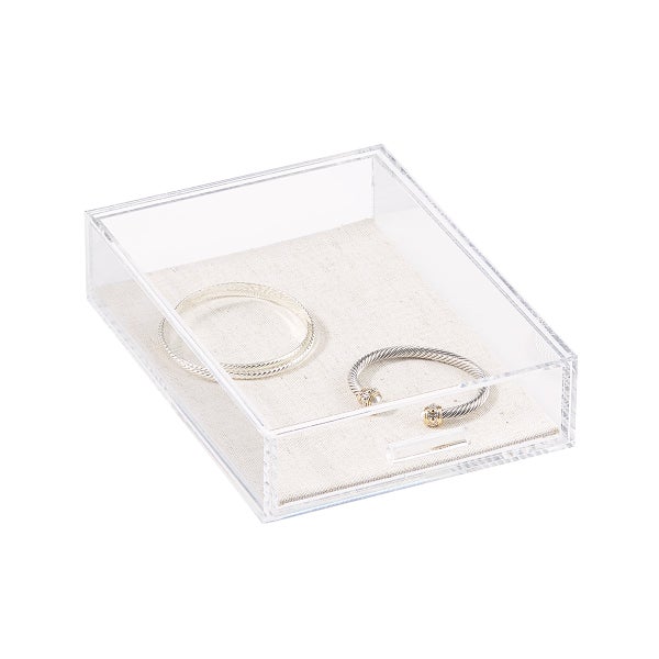 Modular Acrylic Linen Jewelry Drawer System | The Container Store