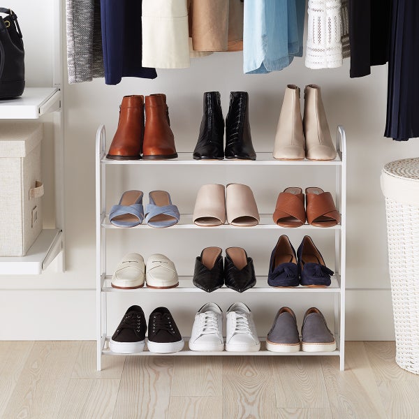 4-Tier Shoe Rack with Adjustable Bars | The Container Store