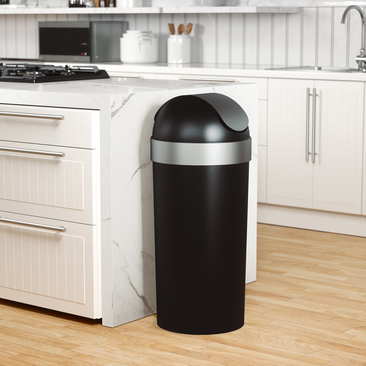Umbra Black Venti 16 5 Gal Trash Can The Container Store Umbra Black Venti 16 5 Gal Trash Can The Container Store