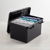 Iris Black Weathertight File Box | The Container Store