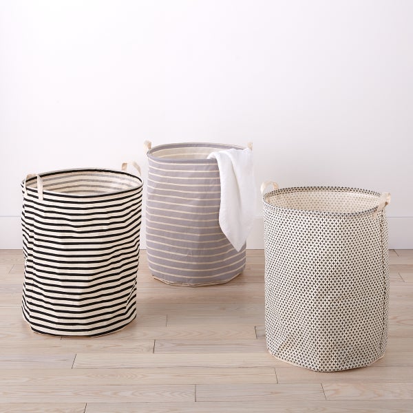 Round Collapsible Crunch Hamper | The Container Store