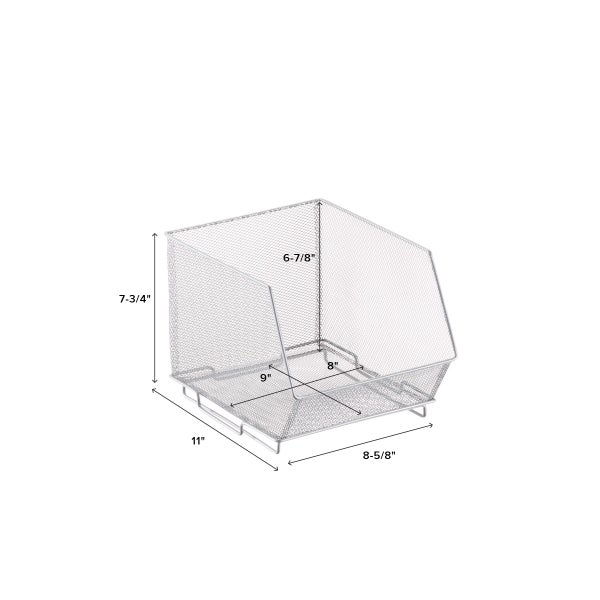 Silver Mesh Stackable Storage Bins | The Container Store