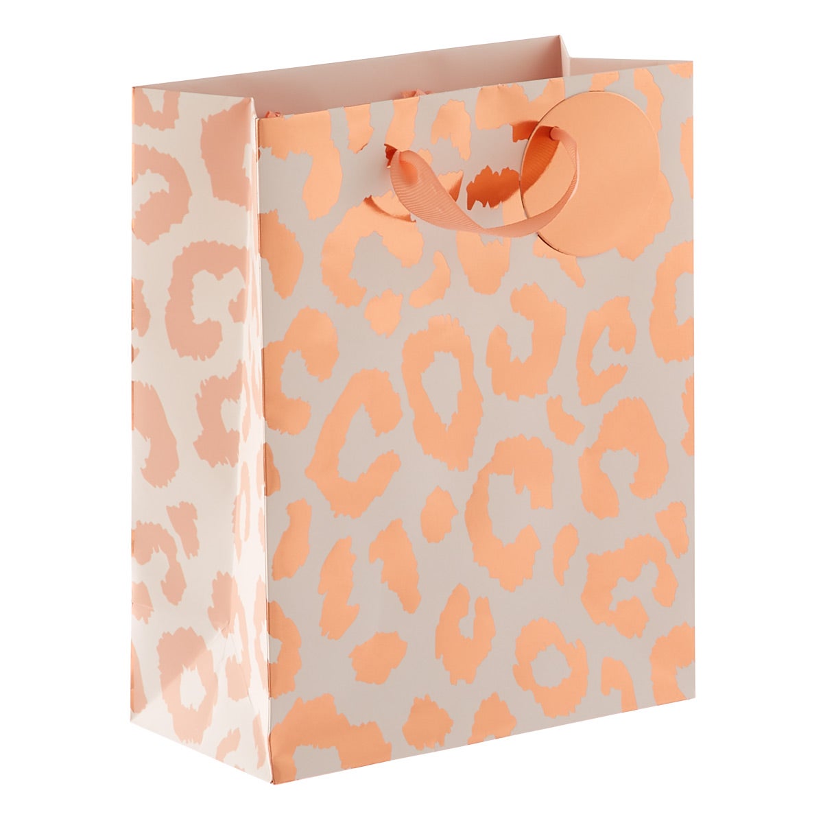 Medium Blush Leopard Gift Bag The Container Store medium-blush-leopard-gift-bag-the-container-store