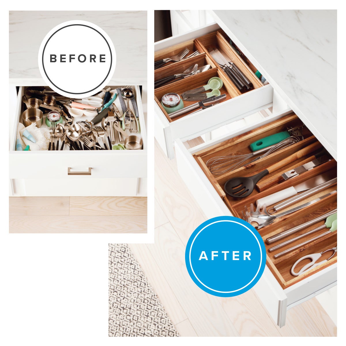 Expandable Acacia Utensil Tray | The Container Store