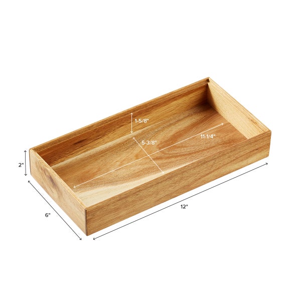 12" x 18" Acacia Drawer Organizer Starter Kit | The Container Store