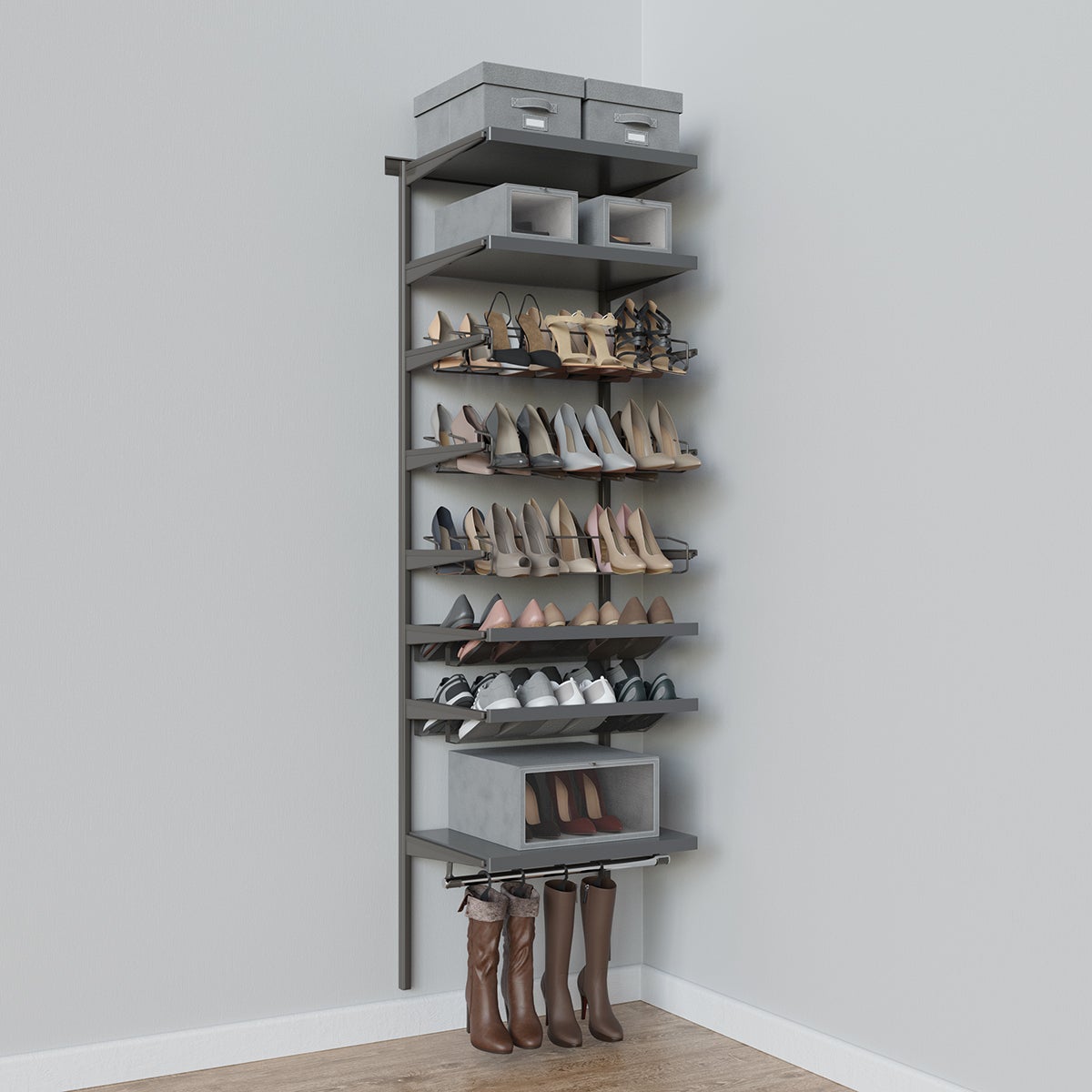 Elfa Decor 2-Foot Shoe Wall | The Container Store