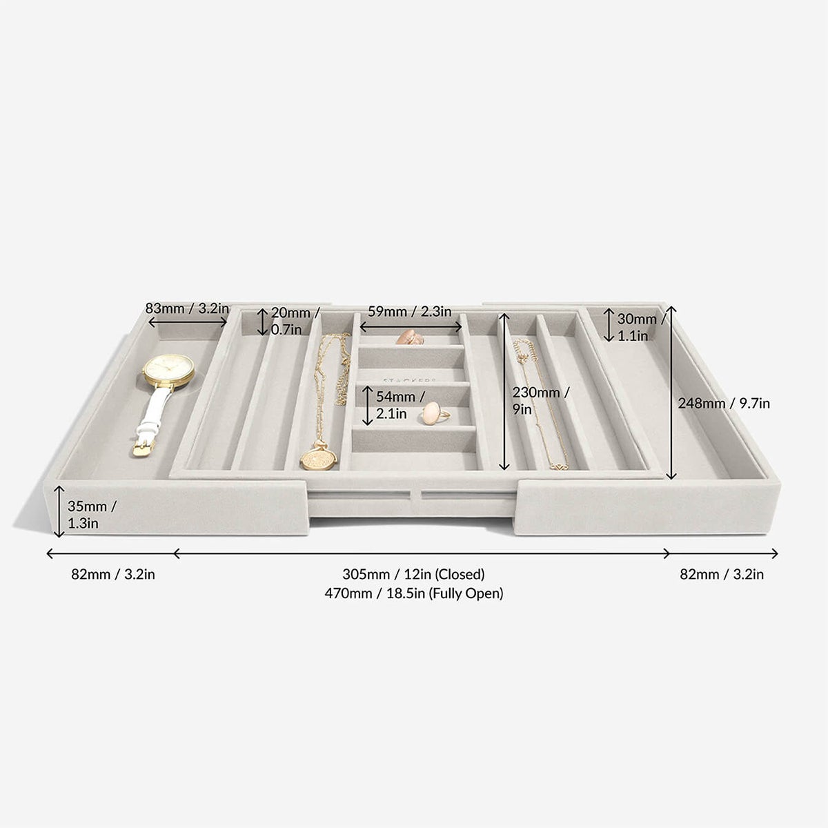 Stackers Medium Expandable Necklace Tray | The Container Store
