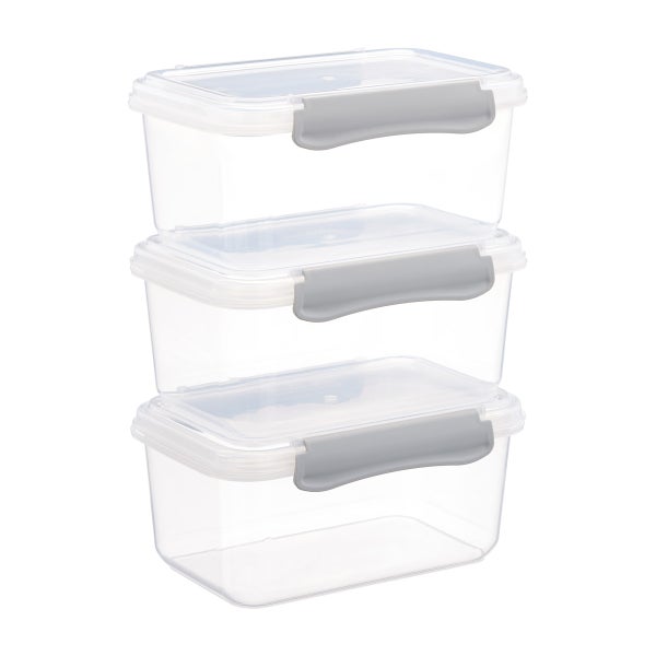 Plastic Food Containers with Grey Clips | The Container Store