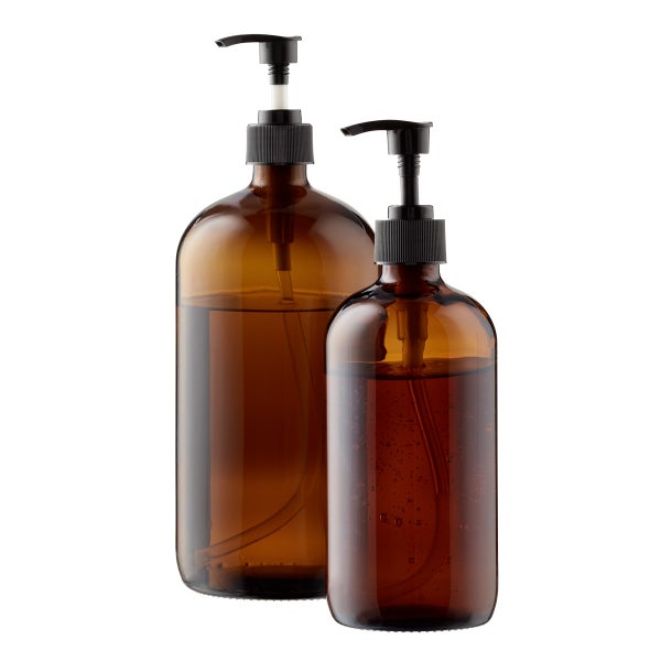 Amber Glass Pump Bottle | The Container Store