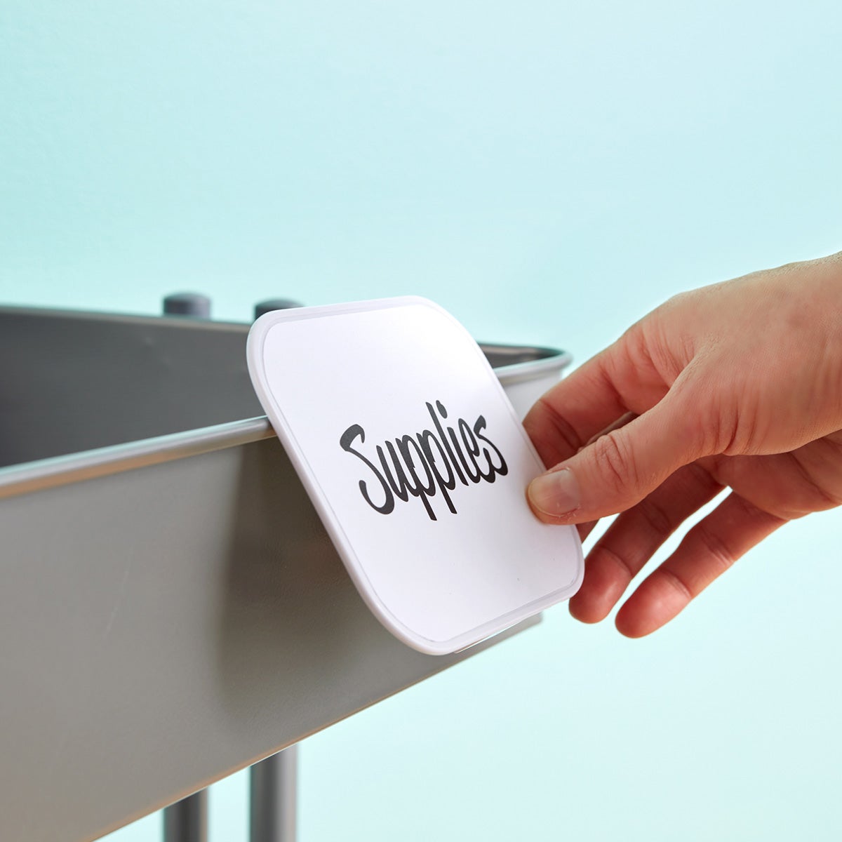 3-Tier Cart Tray Tag with Labels | The Container Store