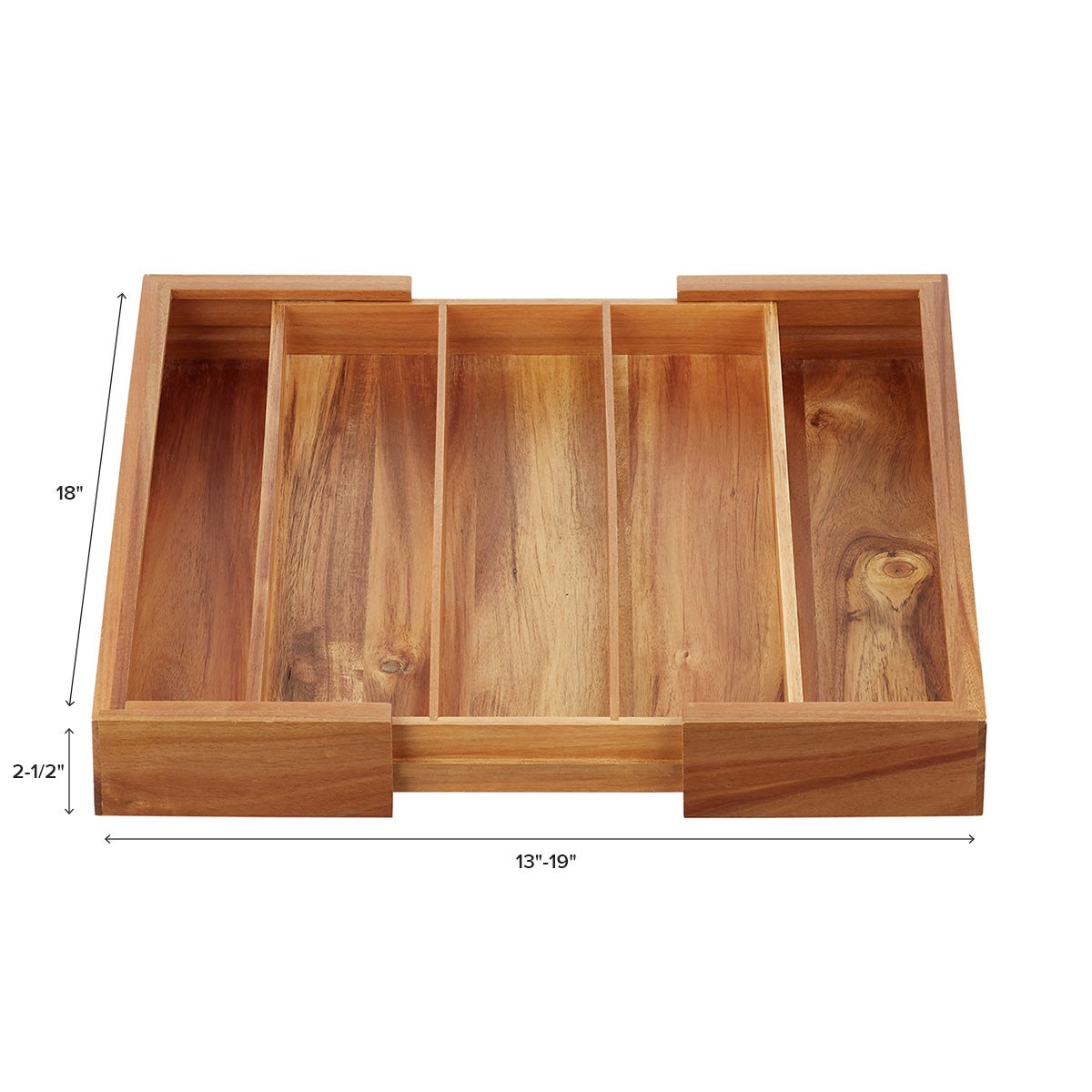 Expandable Acacia Utensil Tray | The Container Store