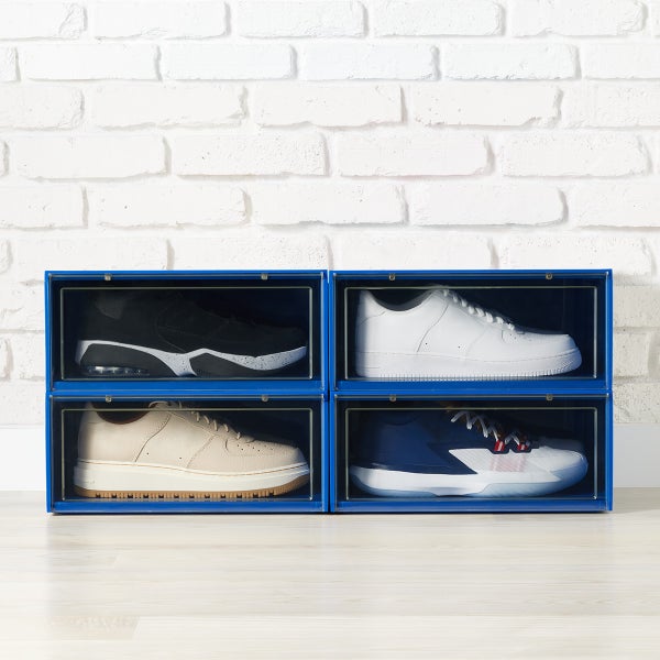 Side Profile Drop-Front Shoe Box Case of 4 | The Container Store