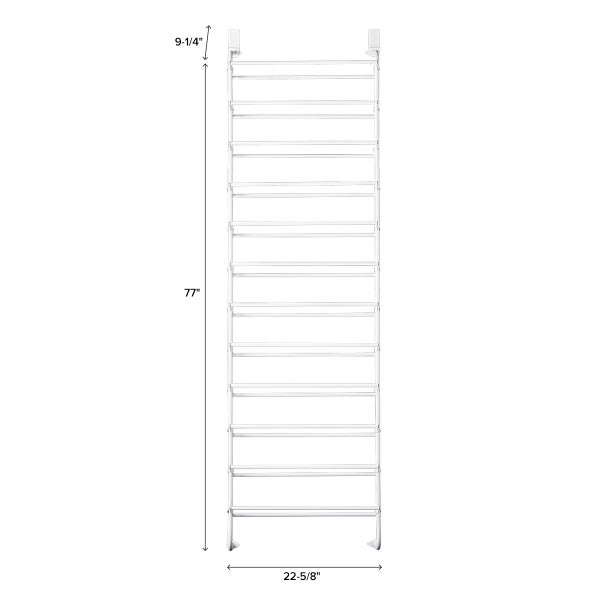 White 12-Tier Over the Door Shoe Rack | The Container Store