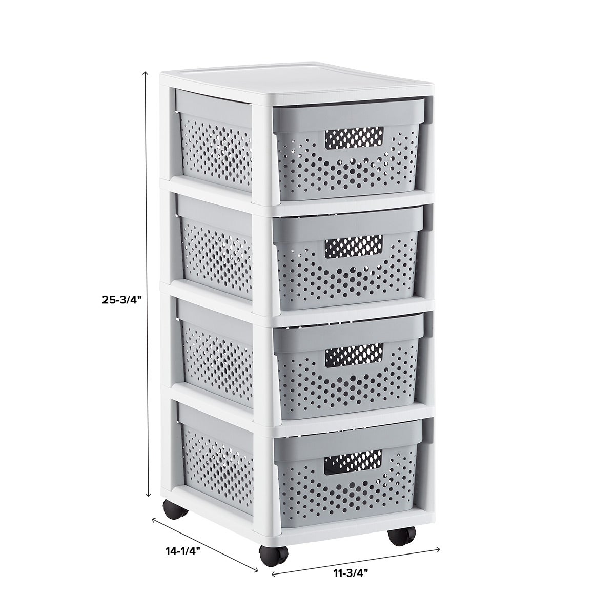 Infinity 4-Drawer Rolling Cart | The Container Store