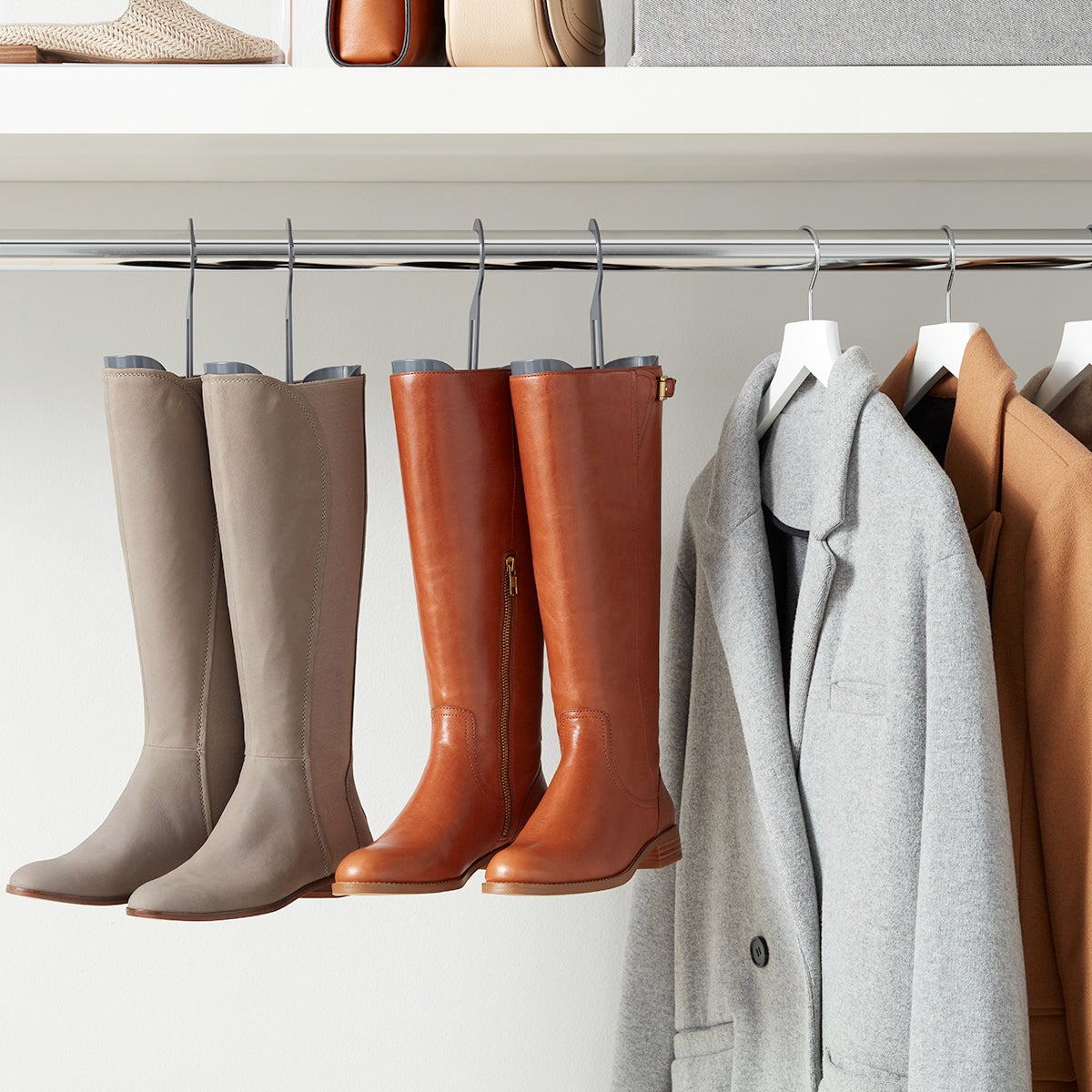 Tall Grey Boot Shapers | The Container Store