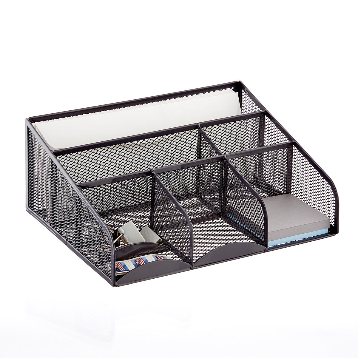 Graphite Mesh Desk Station | The Container Store