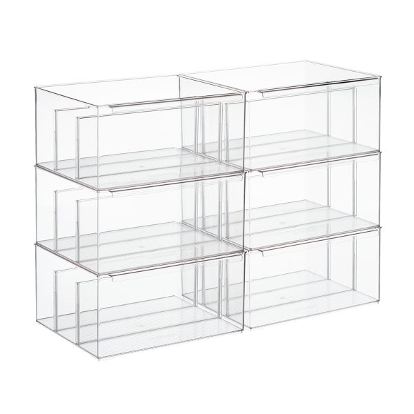 Cabinet-Depth Pantry Bins with Divider Case of 6 | The Container Store