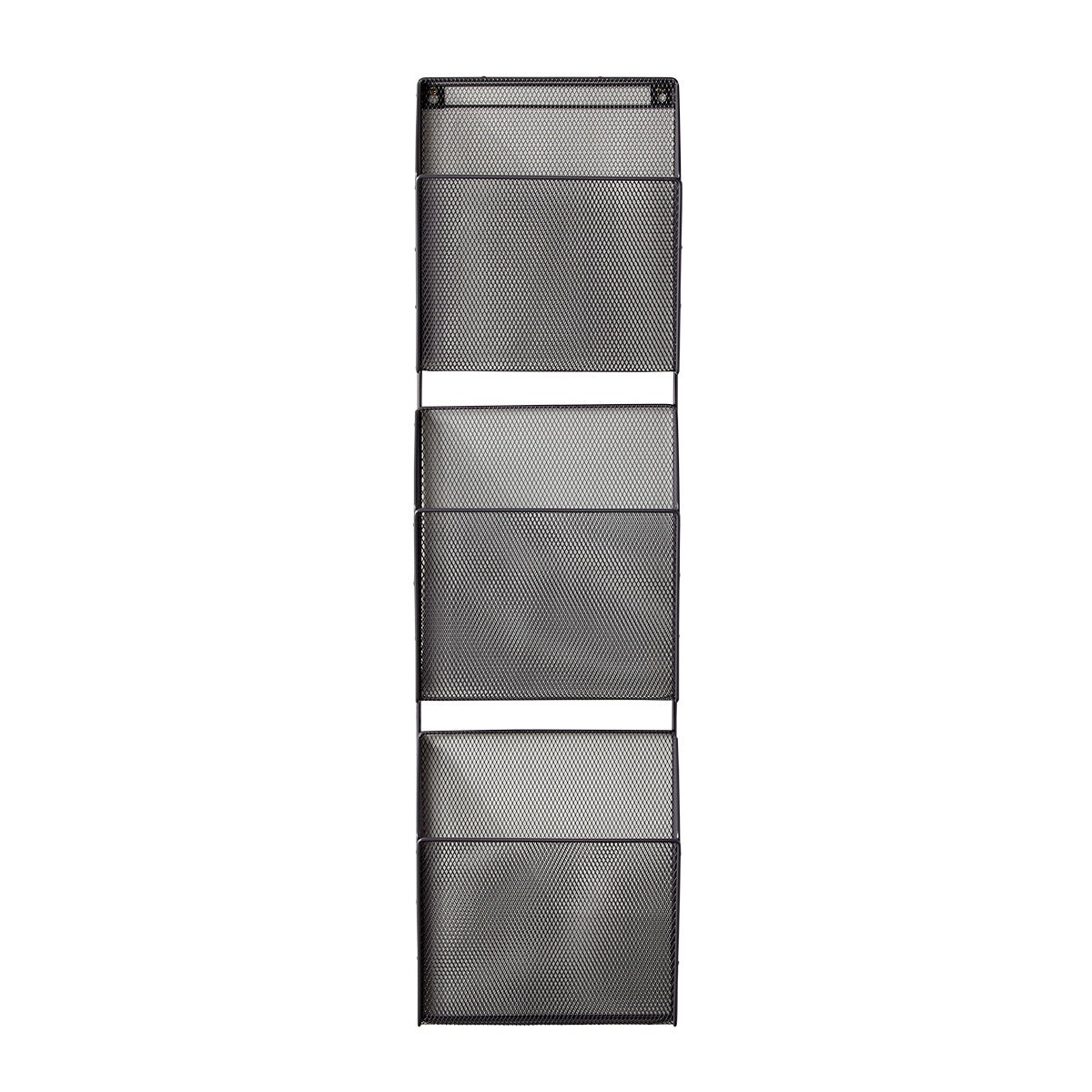 Graphite Mesh 3-Pocket Wall Organizer | The Container Store