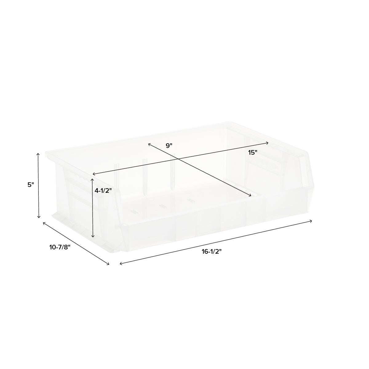 Utility Extra Wide Stackable Plastic Bins | The Container Store