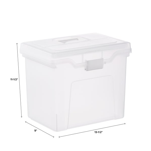 Iris Clear Letter-Size Portable File Box with Lid Organizer | The ...