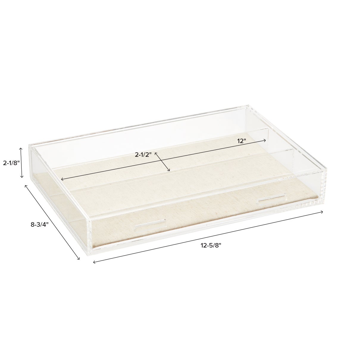 Modular Acrylic Linen Jewelry Drawer System | The Container Store