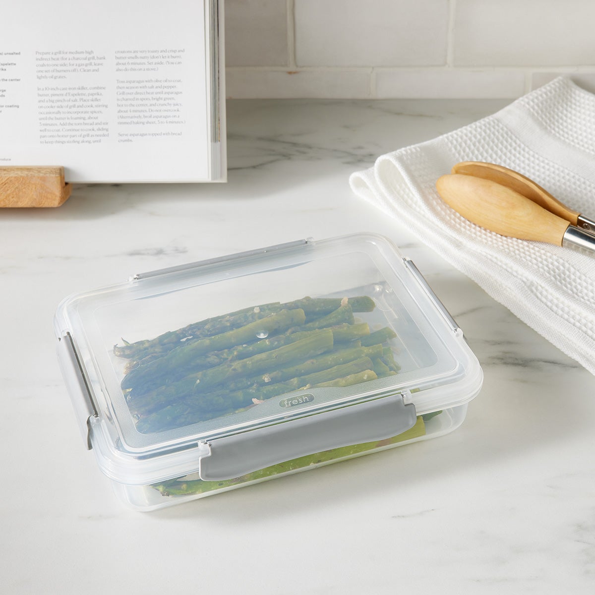 Plastic Food Containers with Grey Clips | The Container Store
