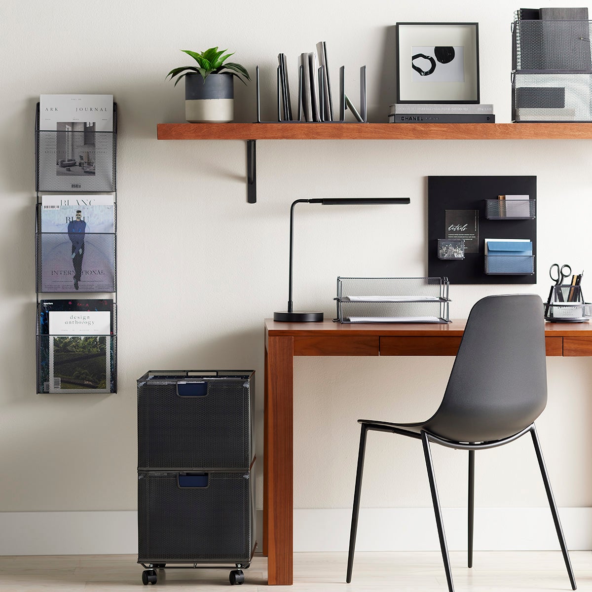 Graphite Mesh Letter Tray | The Container Store