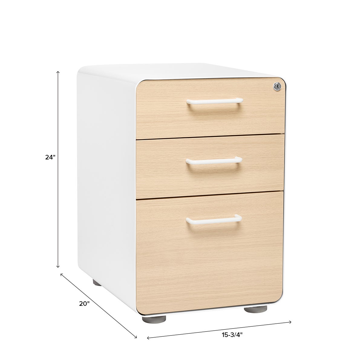 Poppin 3 Drawer Stow Locking File Cabinet | The Container Store