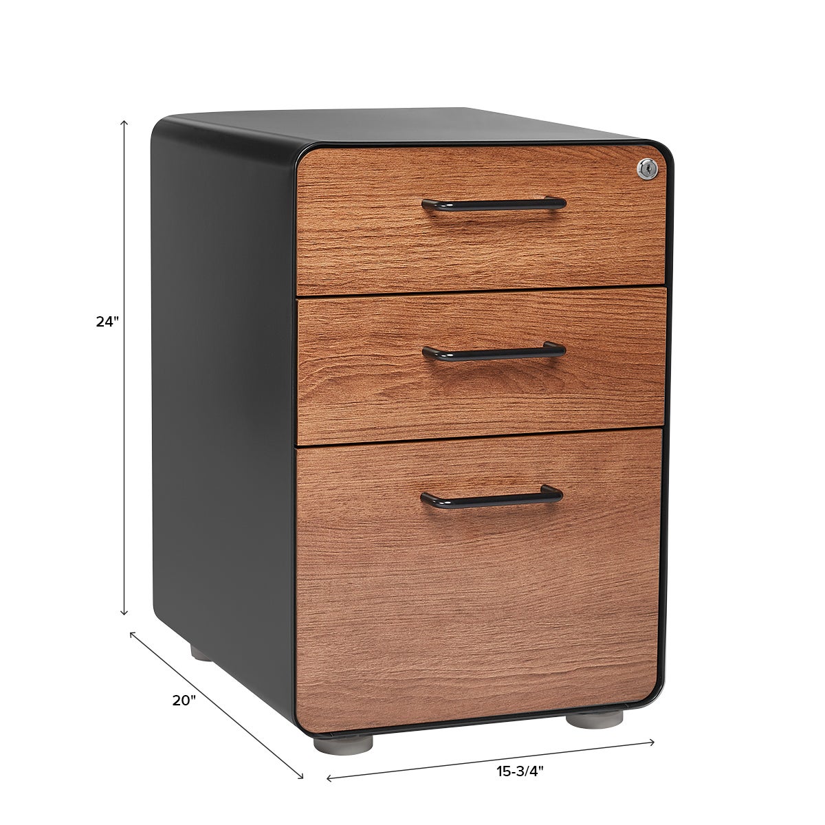 Poppin 3 Drawer Stow Locking File Cabinet | The Container Store