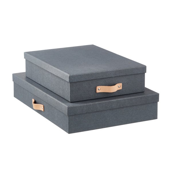 Bigso Boden Navy Office Storage Boxes | The Container Store