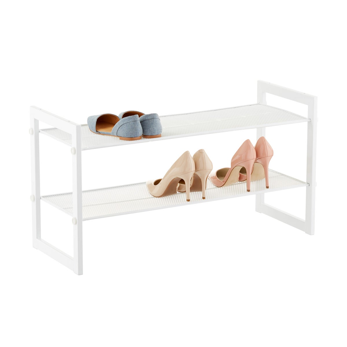 2-Tier Stackable Mesh Shoe Shelf | The Container Store