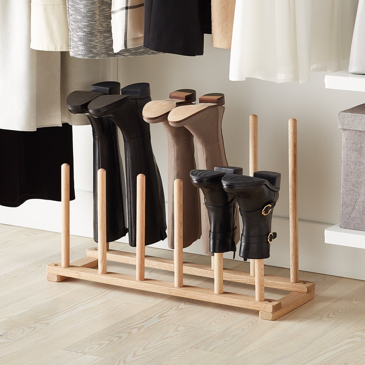 Natural Boot Rack | The Container Store