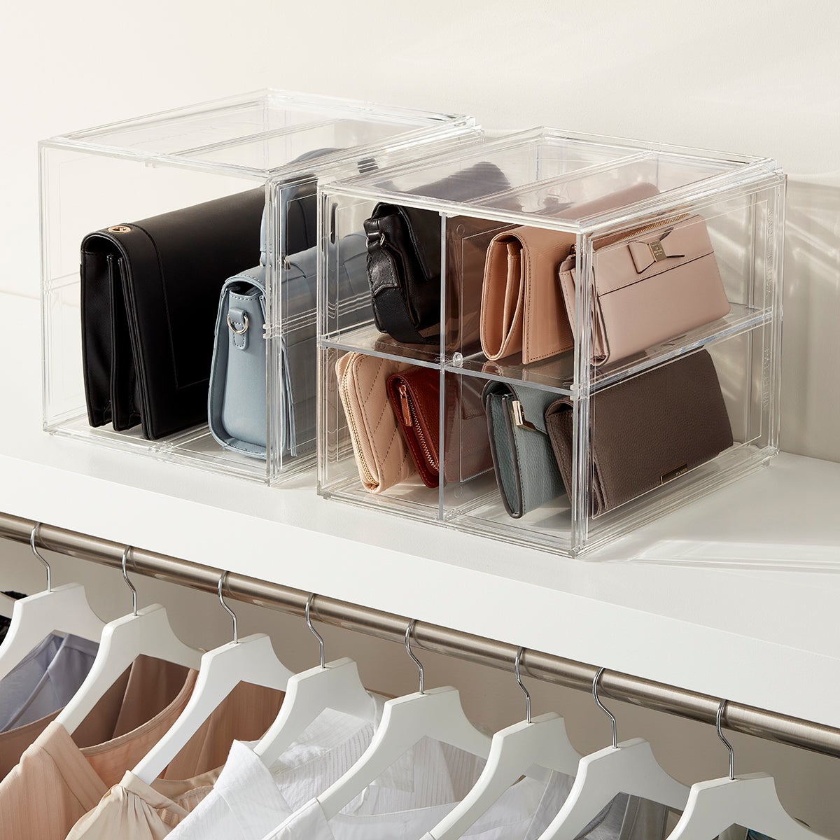 Clear Divided Handbag Cube | The Container Store